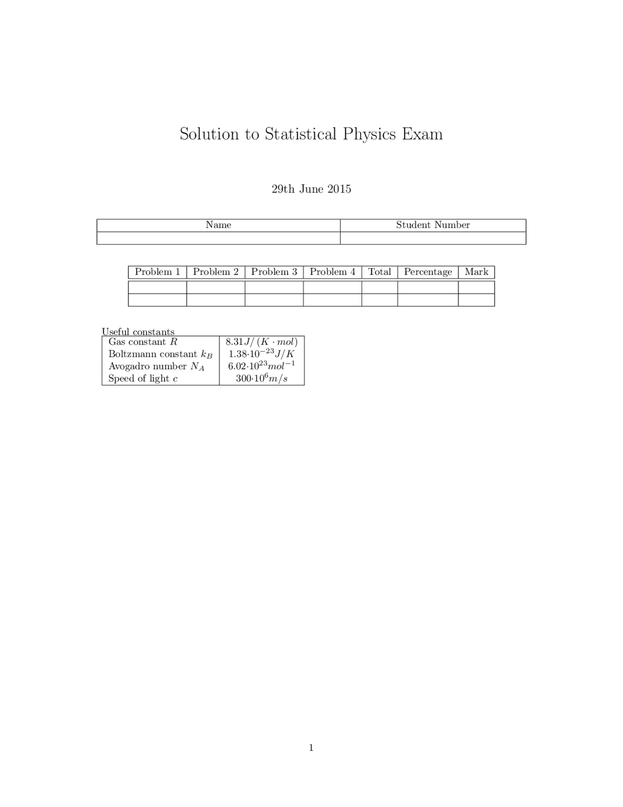 Statphysexam150629solution Docsity