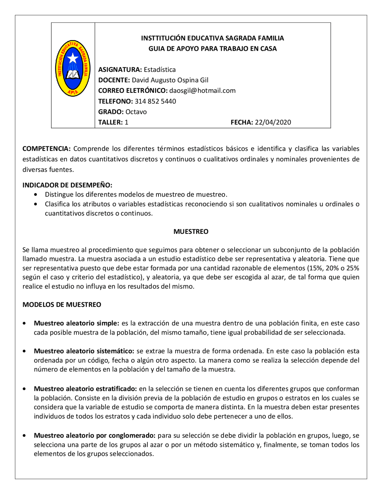 Variables Estadísticas Docsity
