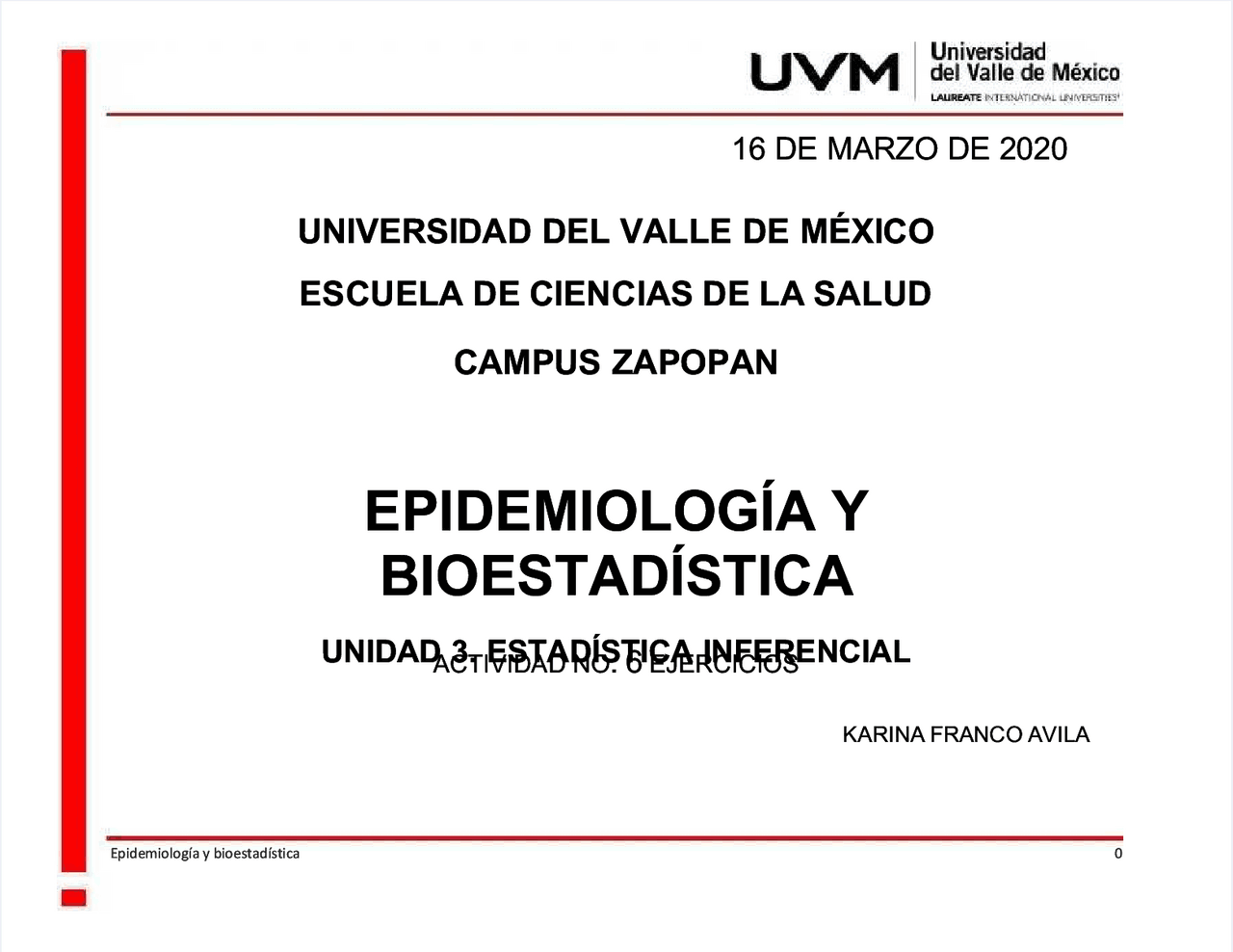 Ejercicios Actividad 6 Ejercicios De Epidemiología Docsity