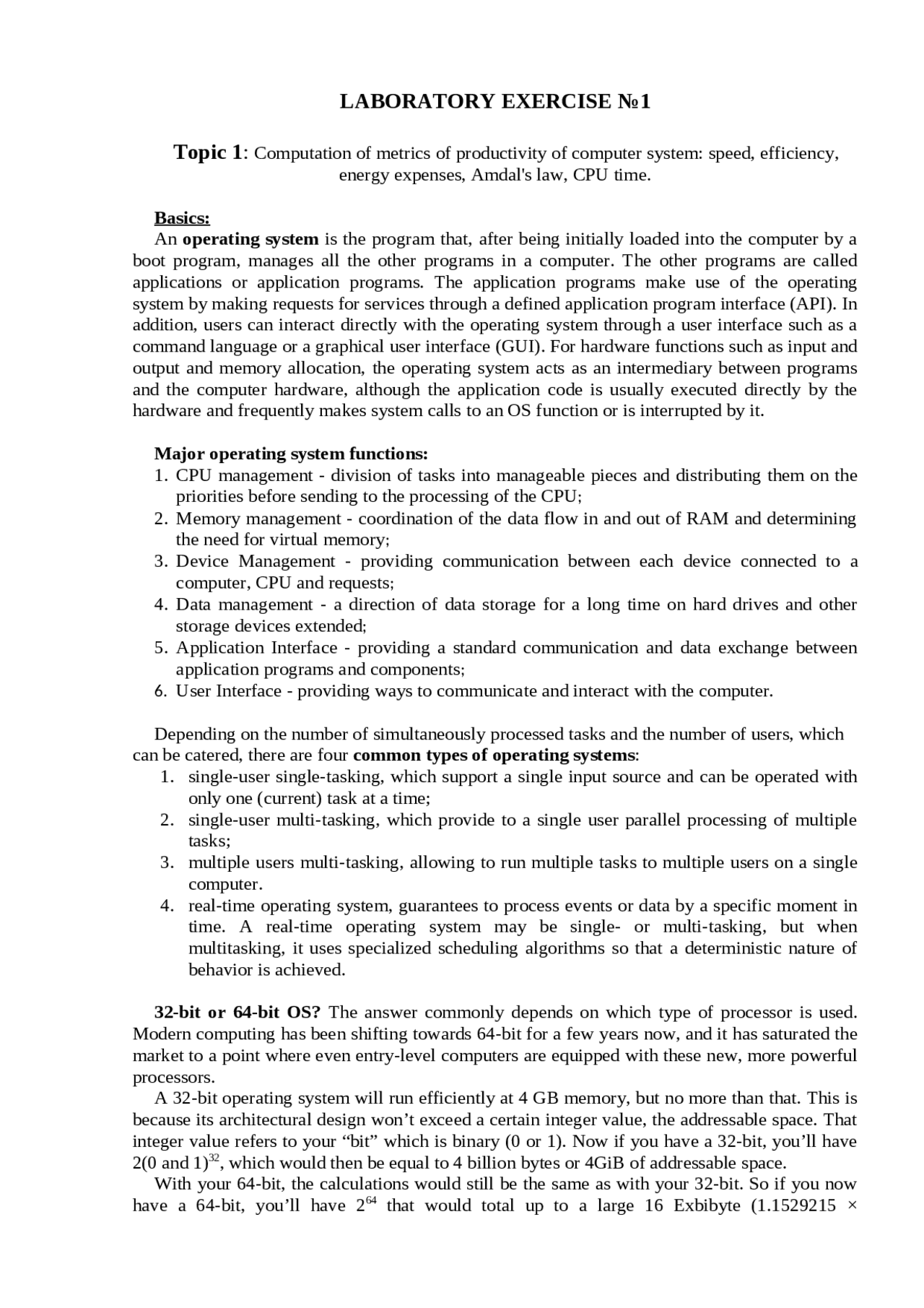 Practical Work 1 по информатике Docsity