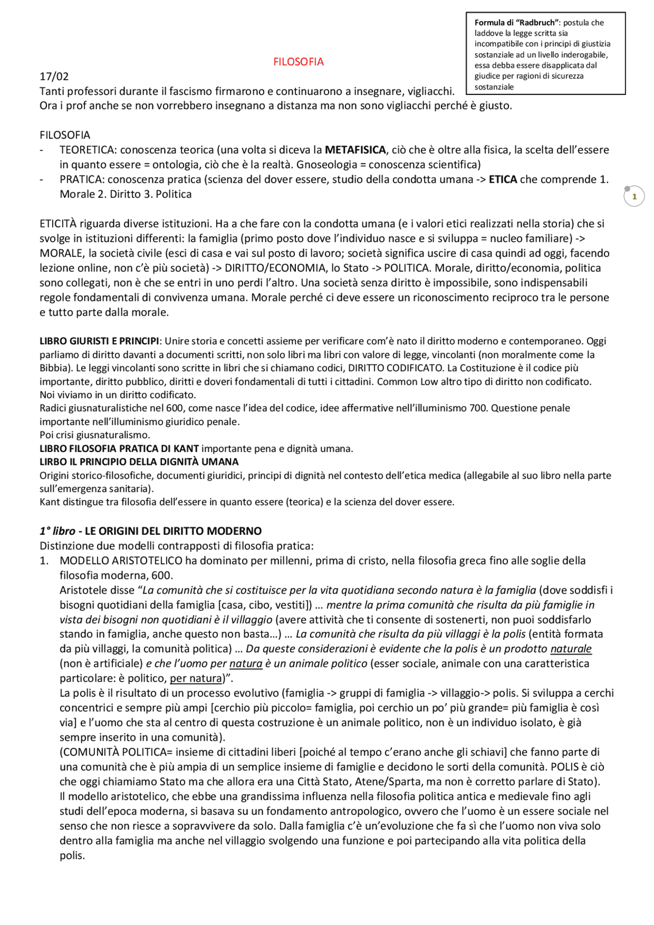 Filosofia Pratica 1 Giuristi E Principi 2 Kant Diverso 3 Il