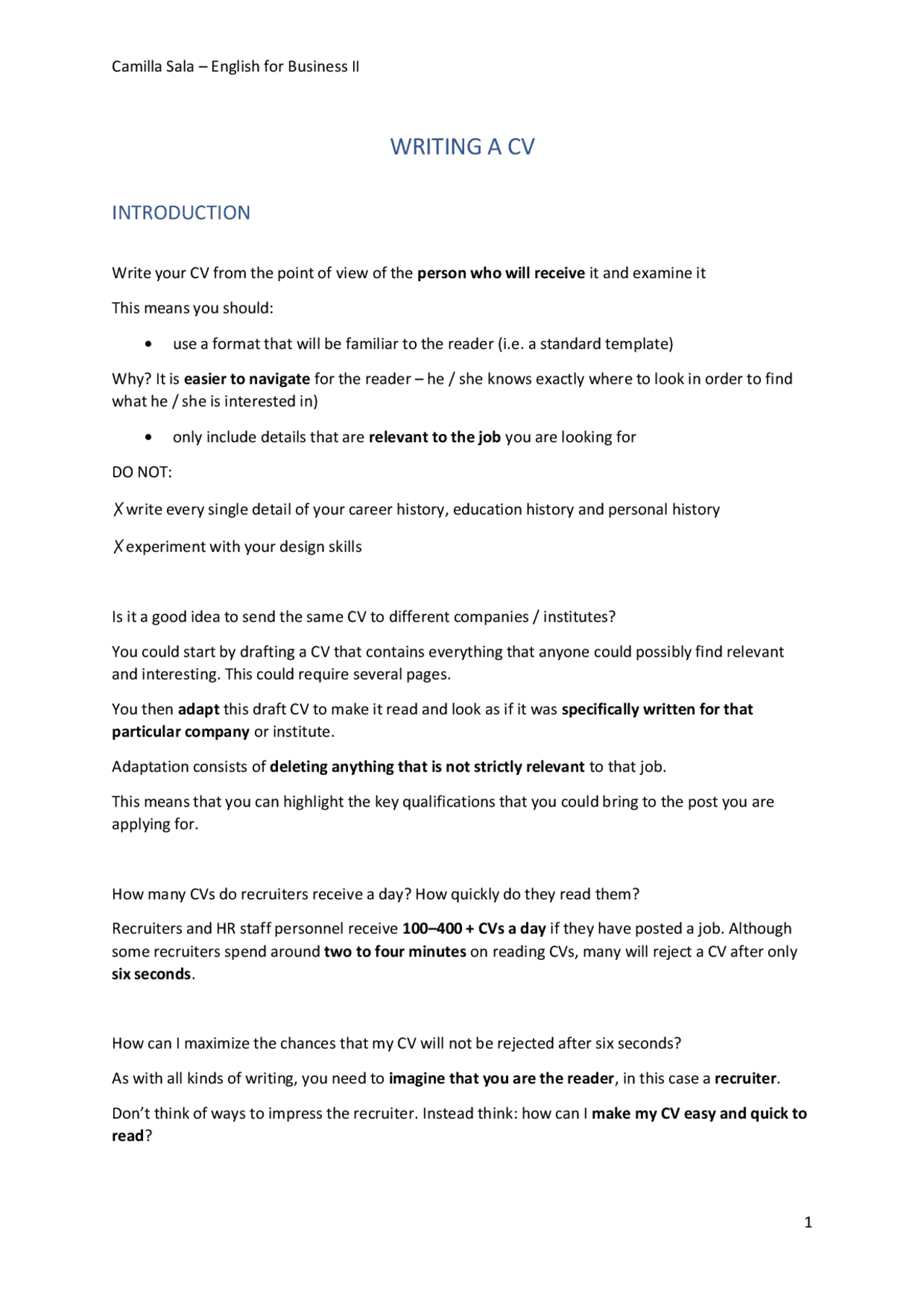 Appunti English For Business Ii Esir Docsity