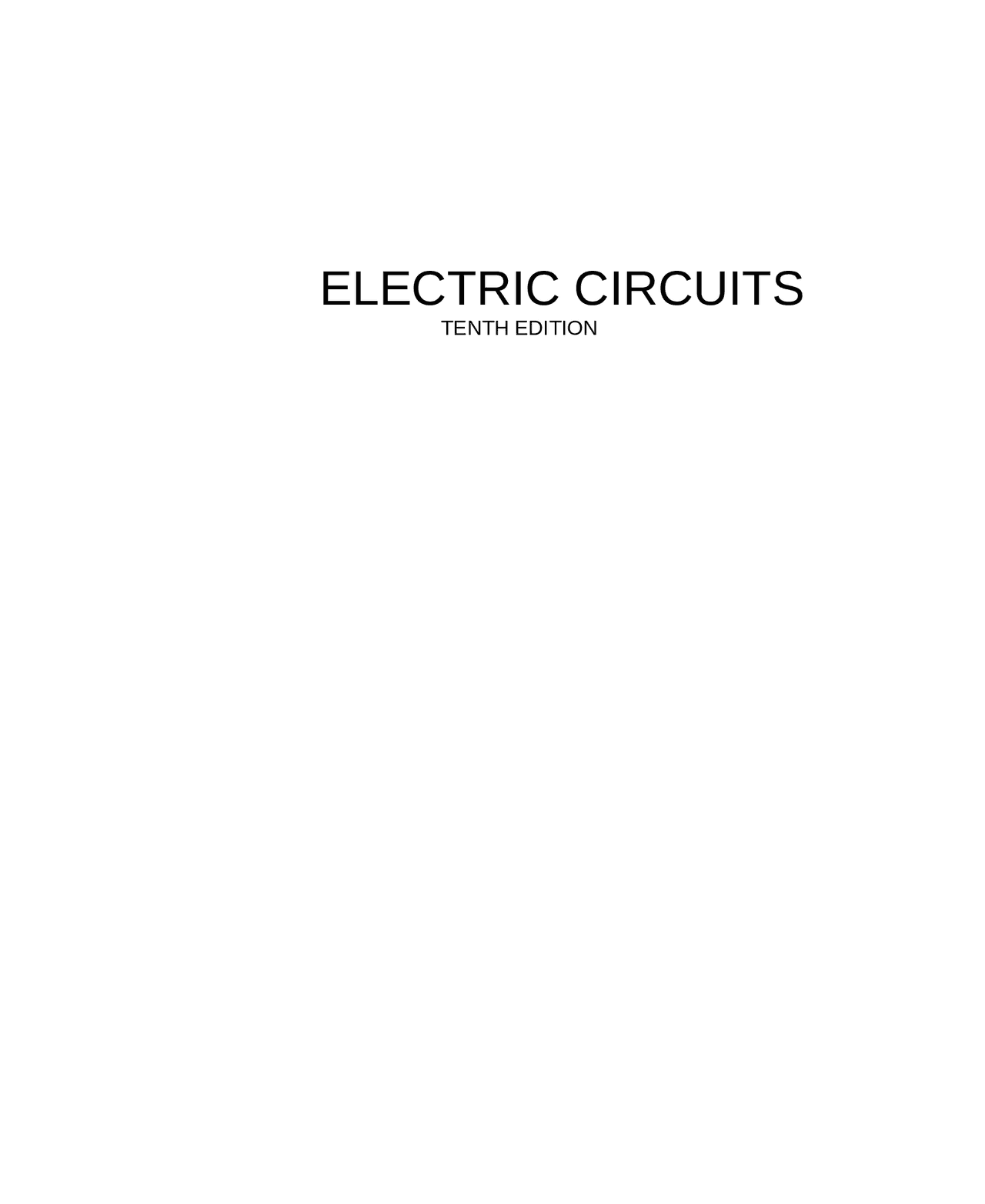 Electric Circuits 10th Edition By Nilsson - Docsity