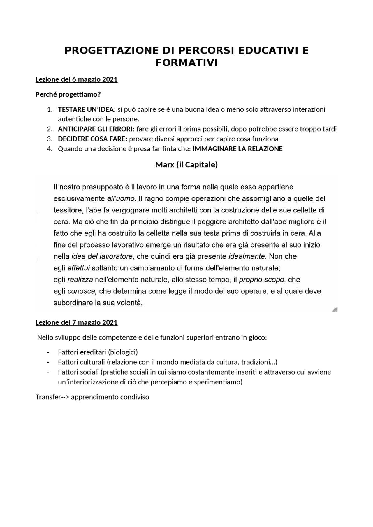 Progettazione Di Percorsi Educativi E Formativi Appunti Di Scienze