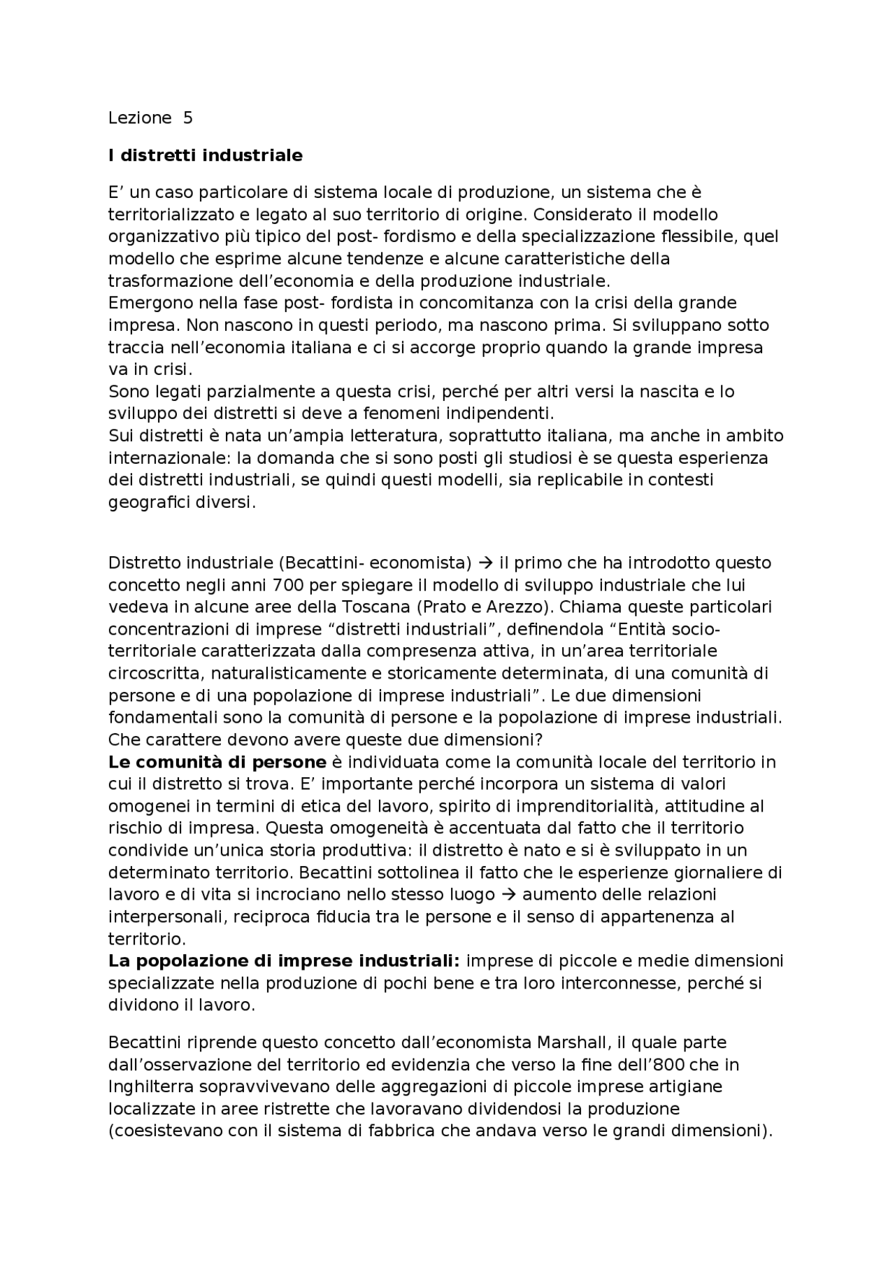 I Distretti Industriali Docsity