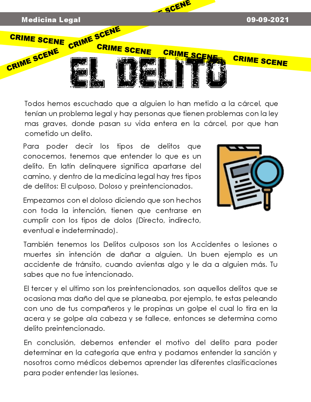 El delito y sus tipos - Docsity
