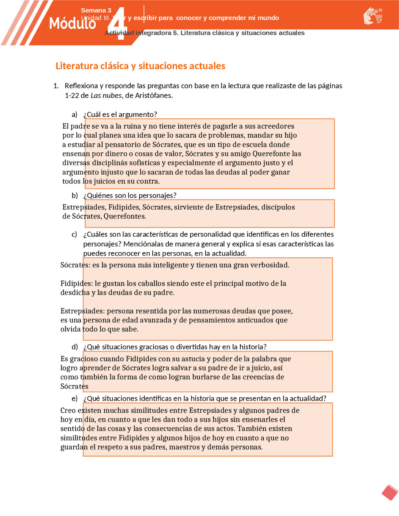 Modulo 4 semana 3 actividad integradora 4 - Docsity