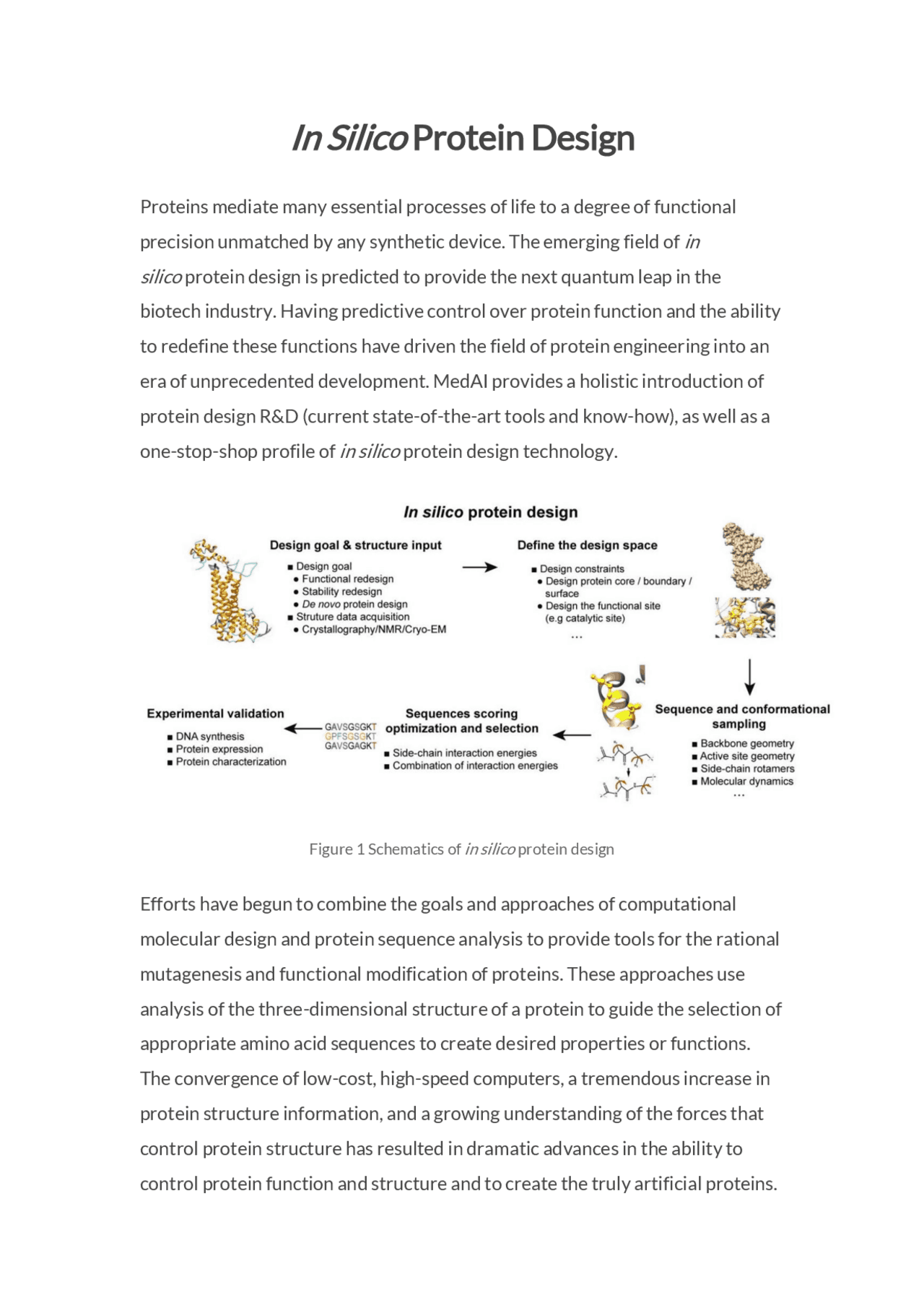 In Silico Protein Design - Docsity
