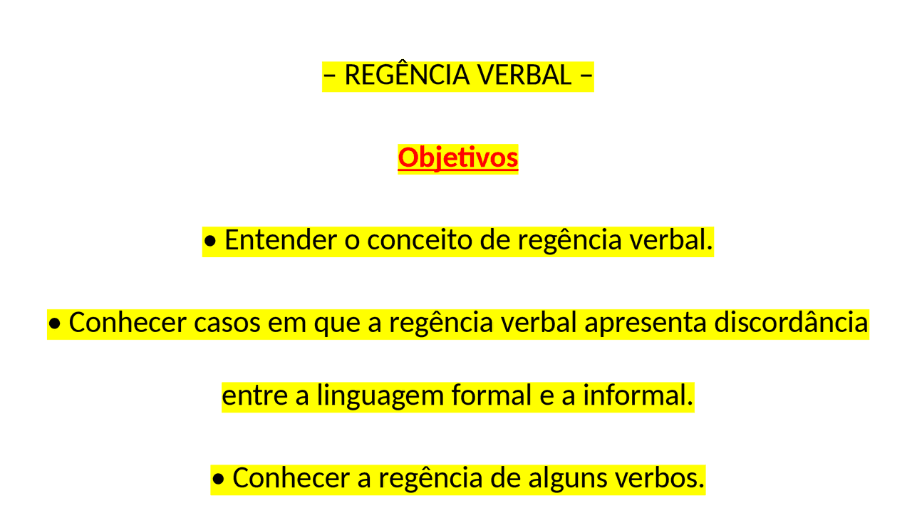 RESUMO REGENCIA VERBAL | Esquemas Português (Gramática - Literatura ...