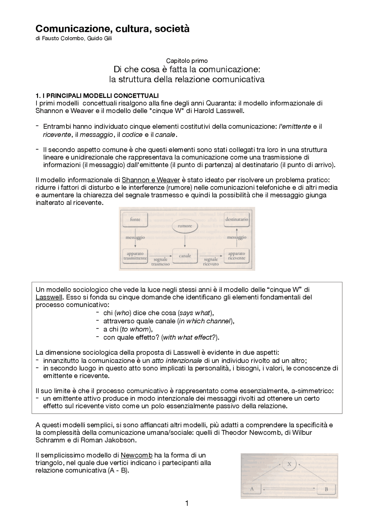 Riassunto Del Libro Comunicazione Cultura E Società Docsity