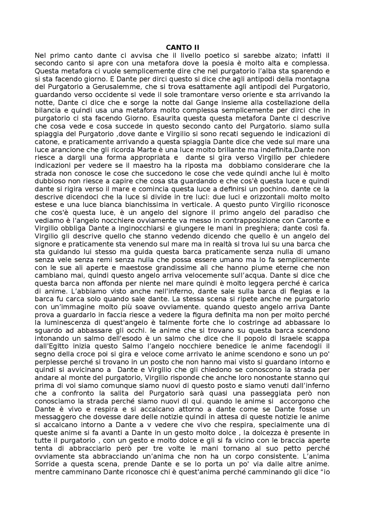 Canto II - Purgatorio (Divina Commedia) | Appunti di Lingue e ...