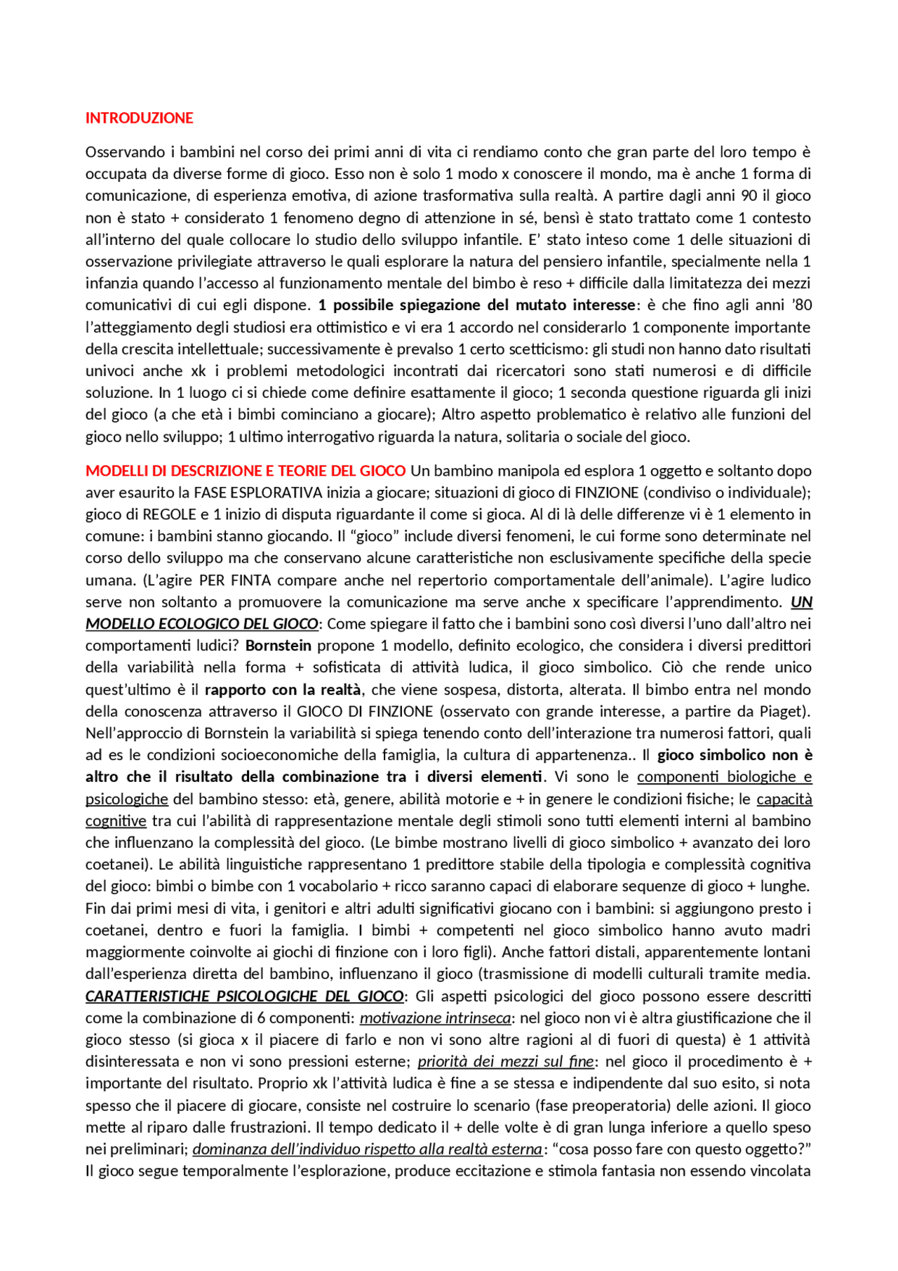 Il Gioco Dei Bambini Docsity