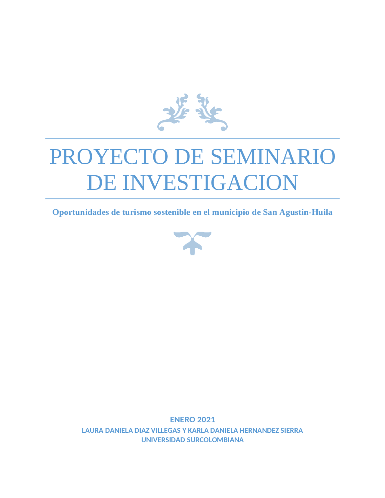 Proyecto en Seminario de Investigacion - Docsity