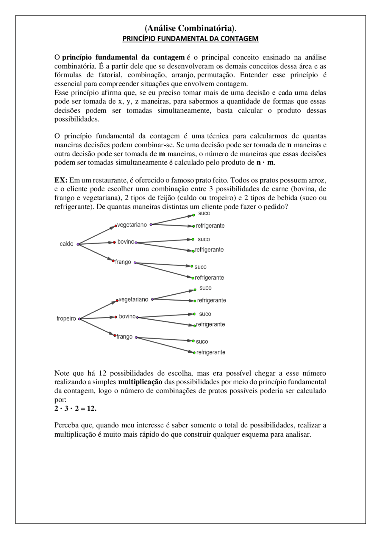 Resumo De Matemática Sobre Análise Combinatória Docsity