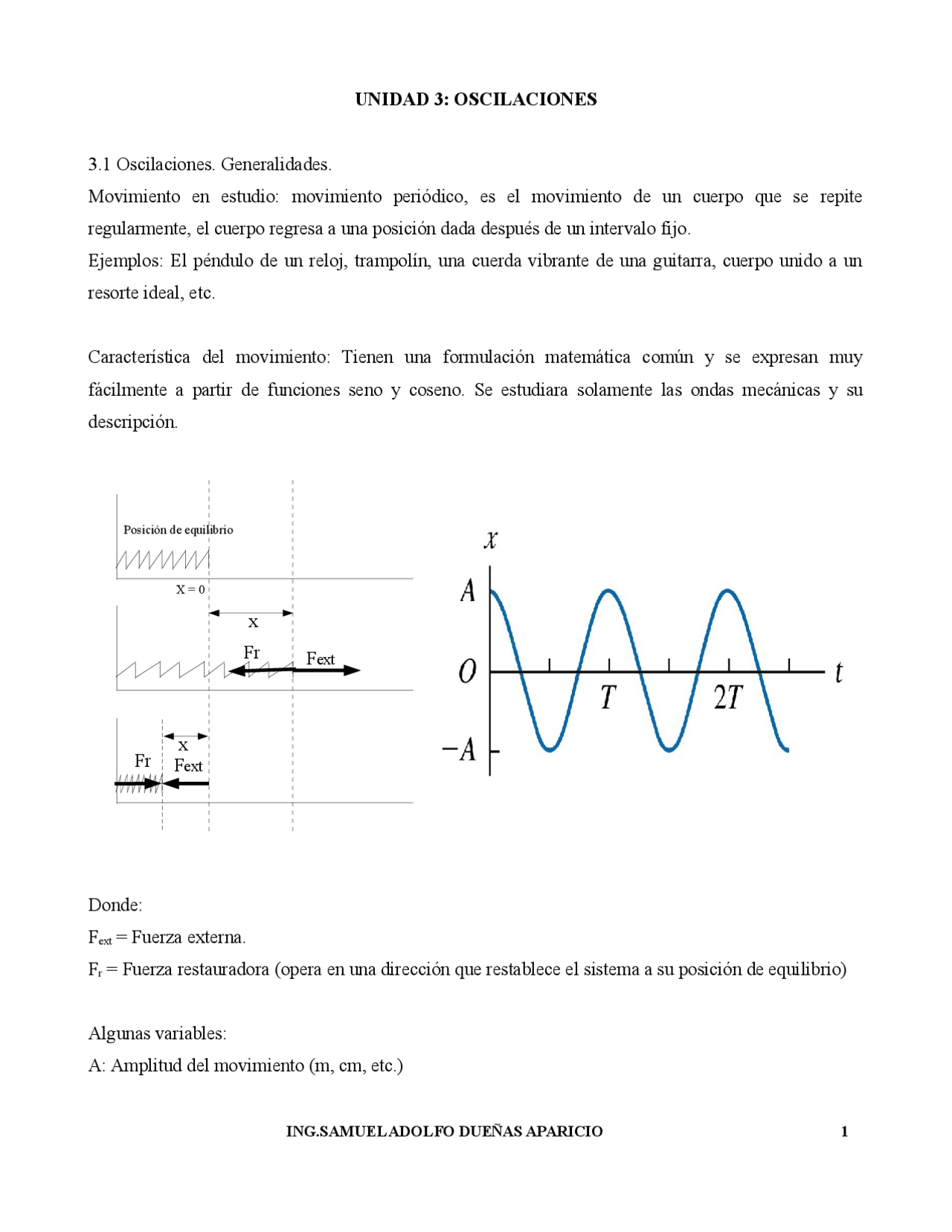 FISICA 3 OSCILACIONES EXPLICACION - Docsity