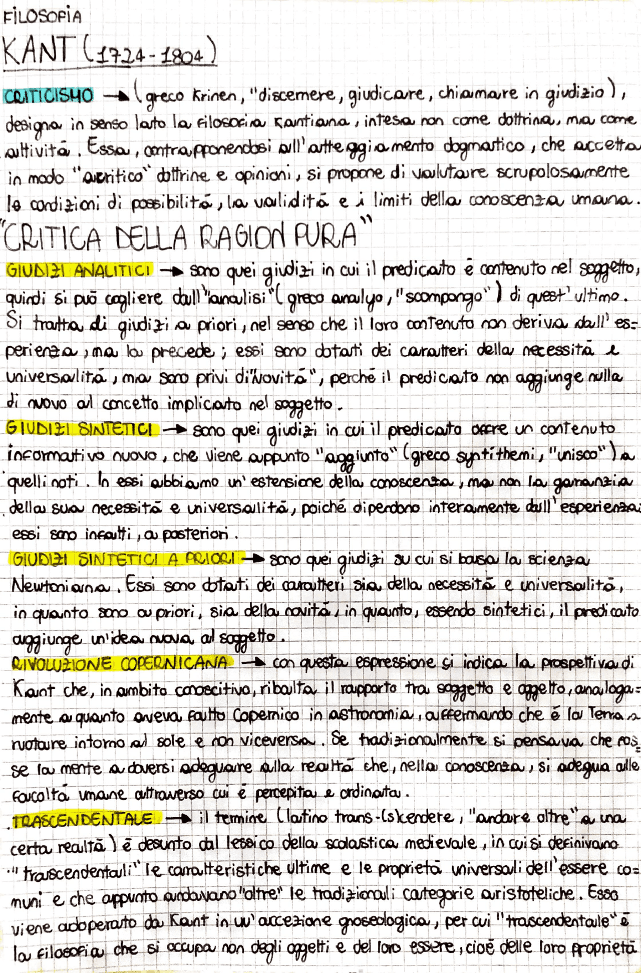 Appunti Su Immanuel Kant Docsity