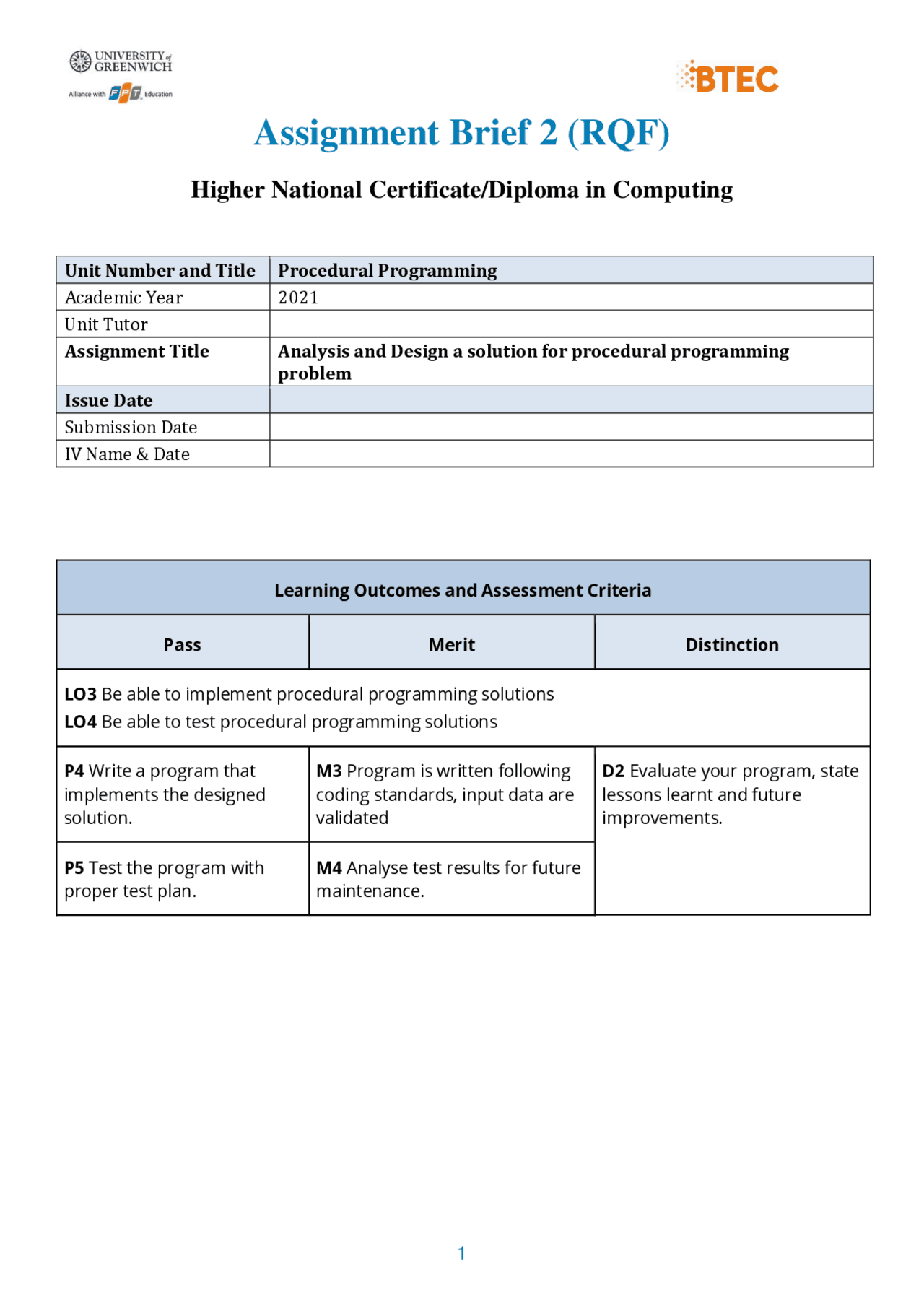 Pro102 Greenwichassignment 2 Docsity