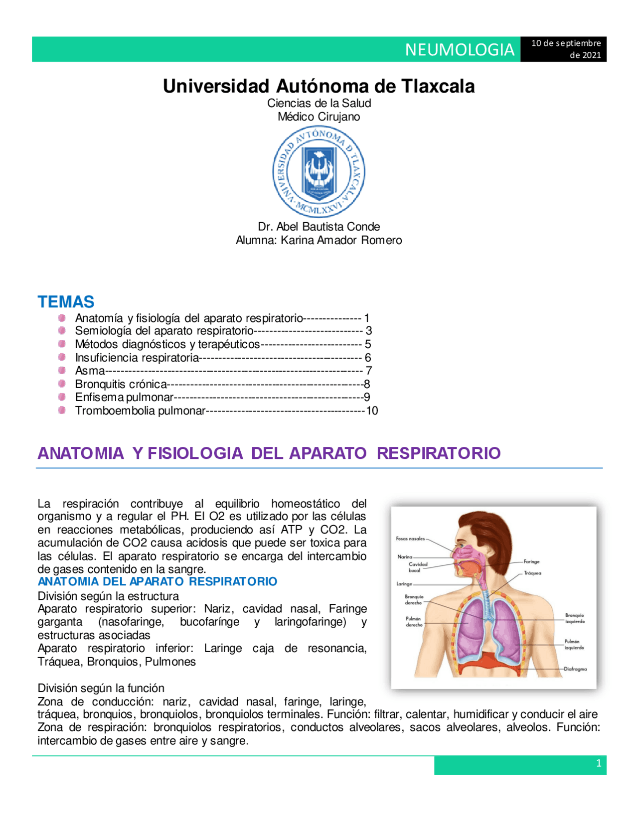 Resúmenes De Neumología Docsity