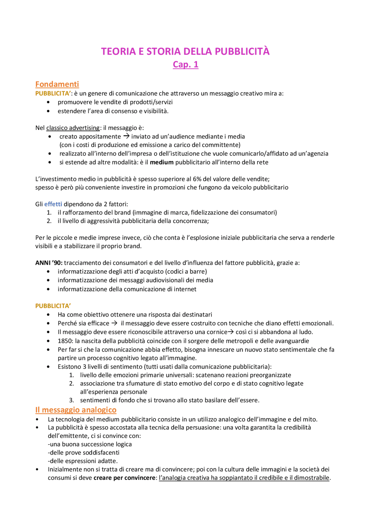 Analogie 3 Riassunto Docsity