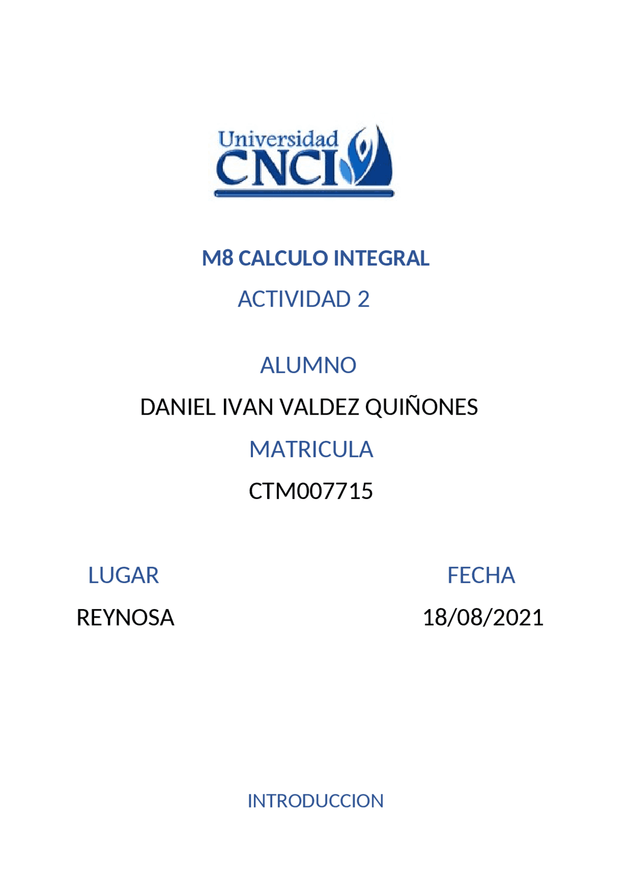 Calculo integral ejercicio 2 - Docsity