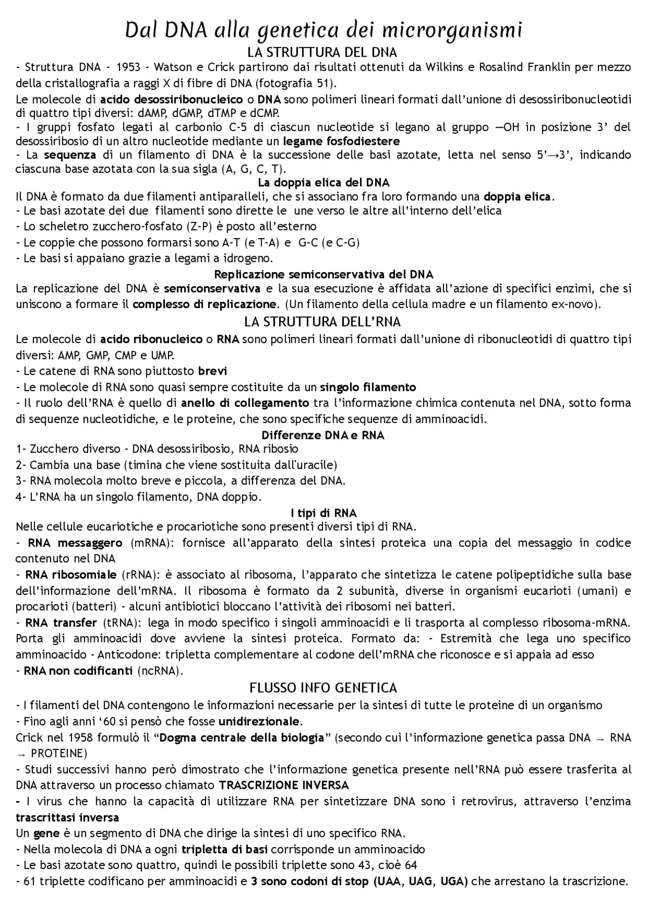 Genetica Virus E Biotecnologie Docsity