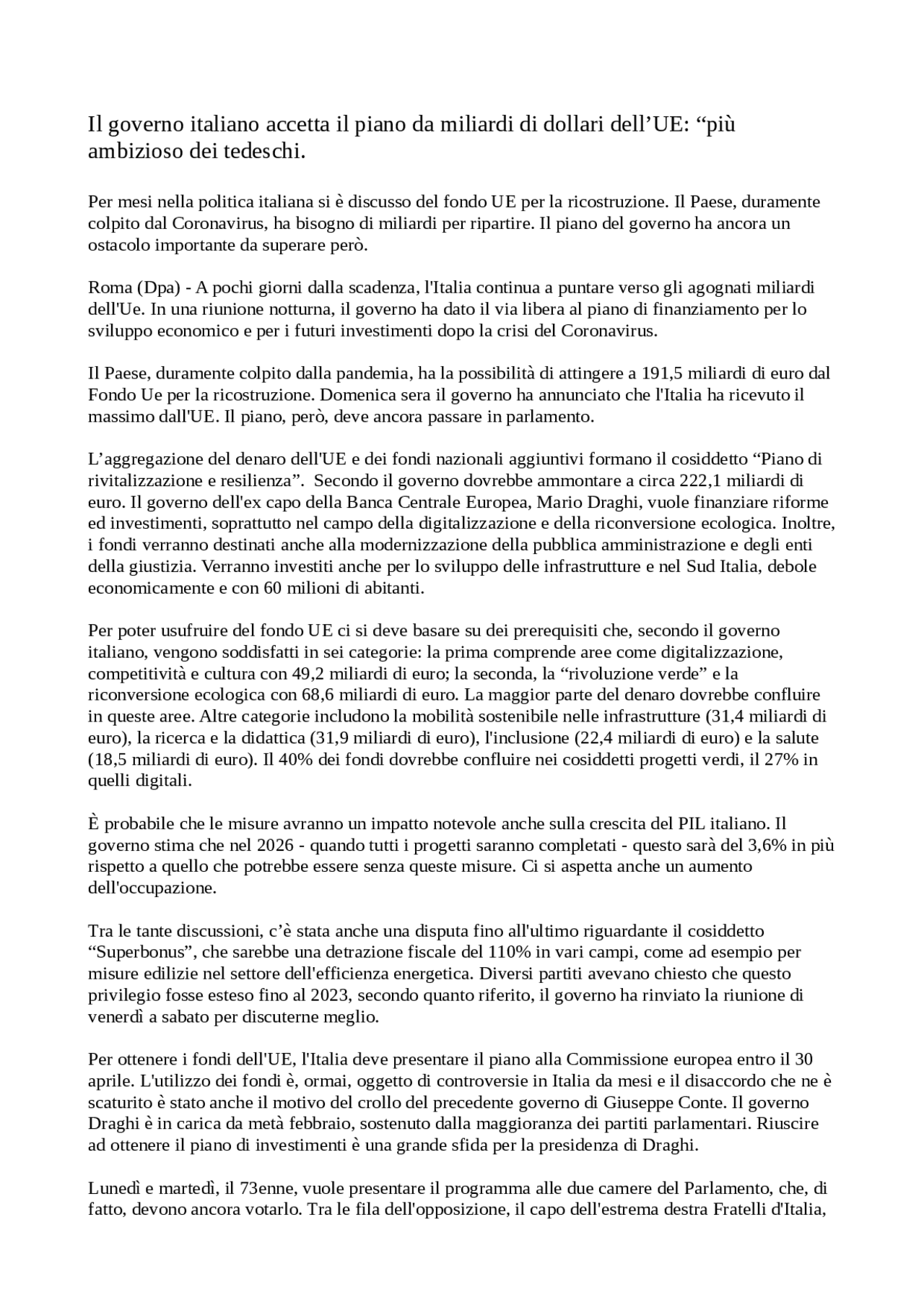 Traduzione Lingua Tedesca Iii Docsity