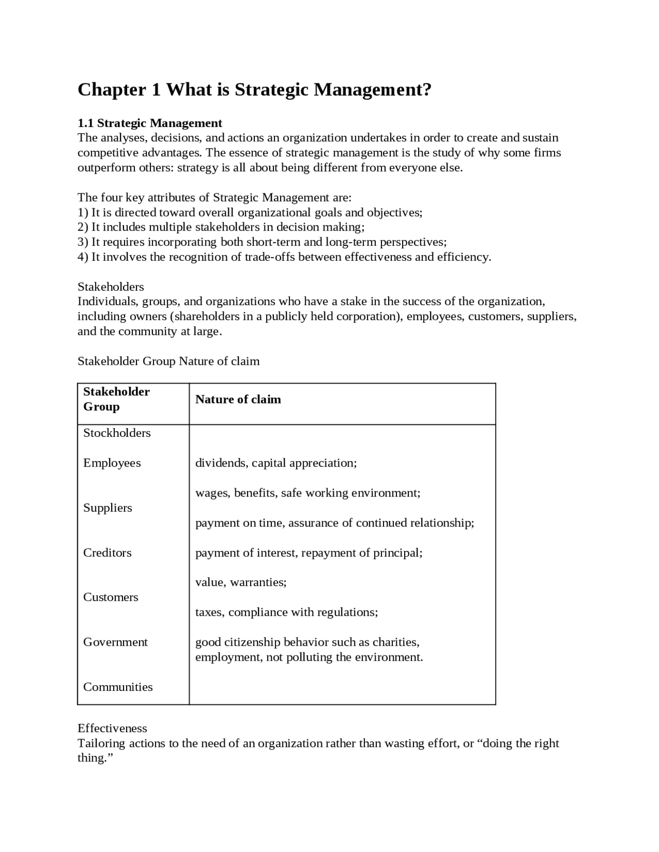 Strategic Management Docsity