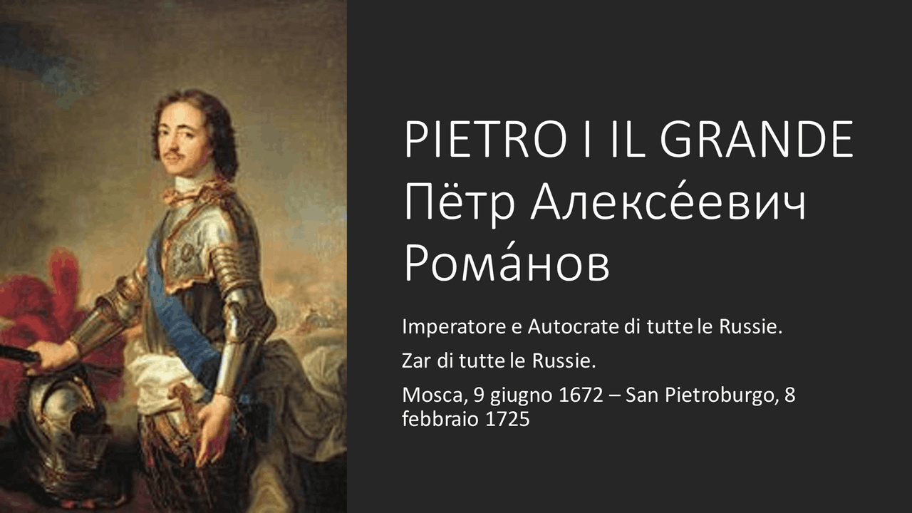 Pietro Il Grande Appunti Di Vita Docsity
