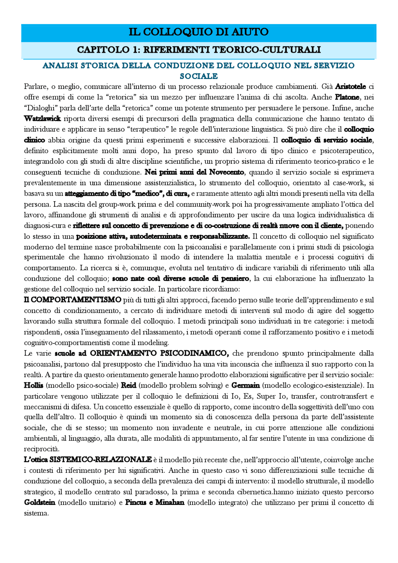 Il Colloquio Di Aiuto Zini Miodini Sintesi Del Corso Di Metodi E