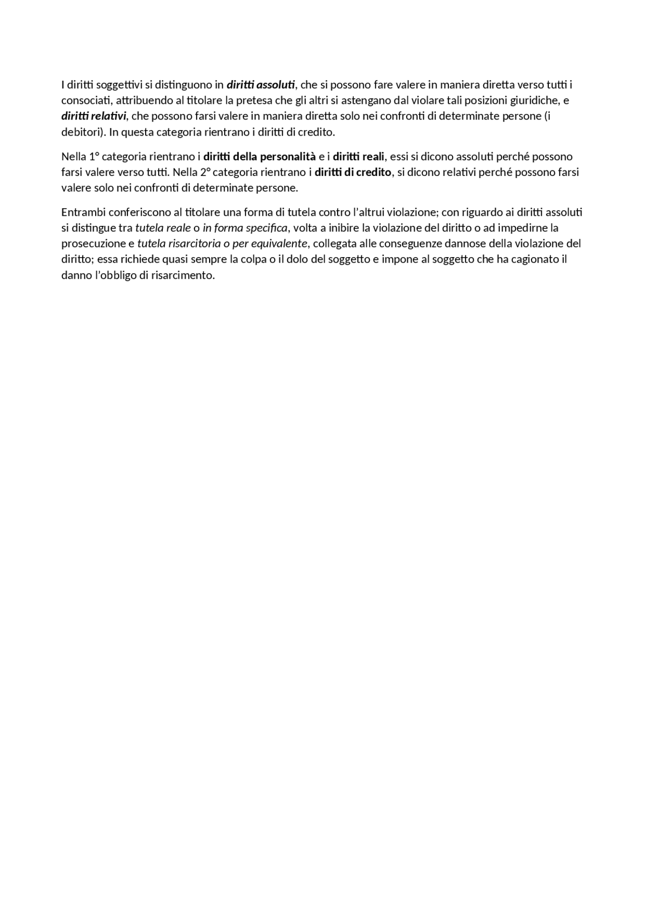 I Diritti Assoluti Diritto Privato Docsity