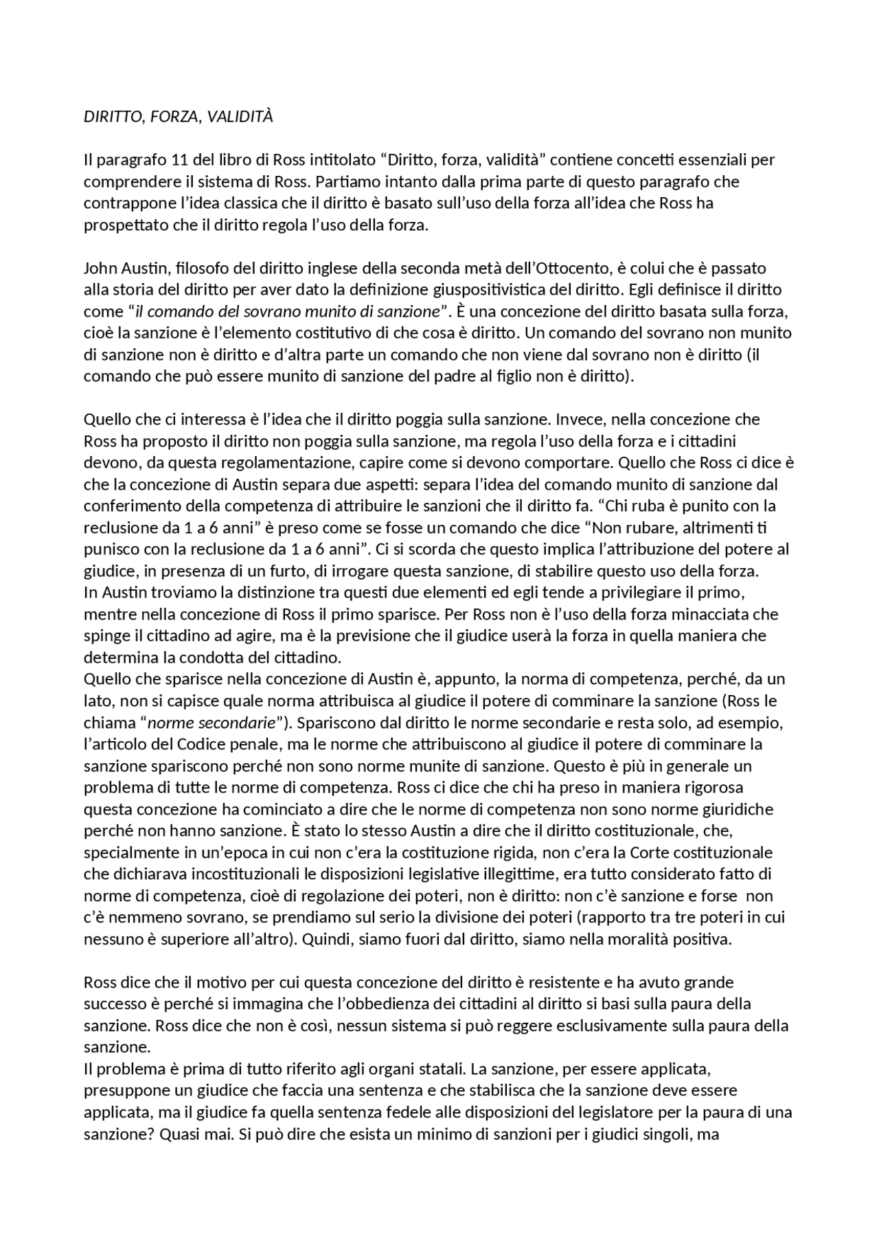 Appunti Su Diritto E Giustizia Di Alf Ross Cap2 Docsity