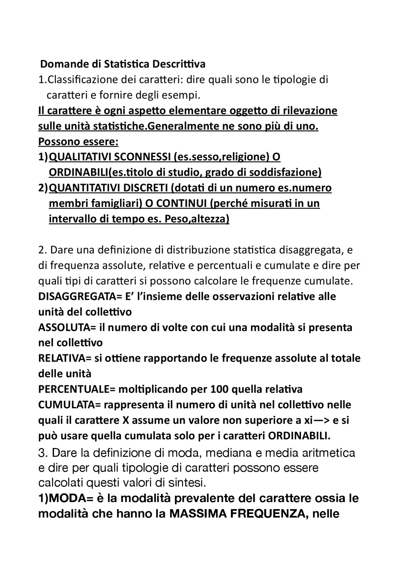 Domande Statistica Forense Docsity