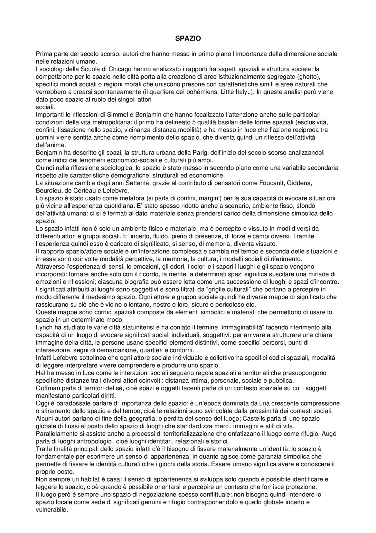 Appunti Sociologia Unipd Docsity