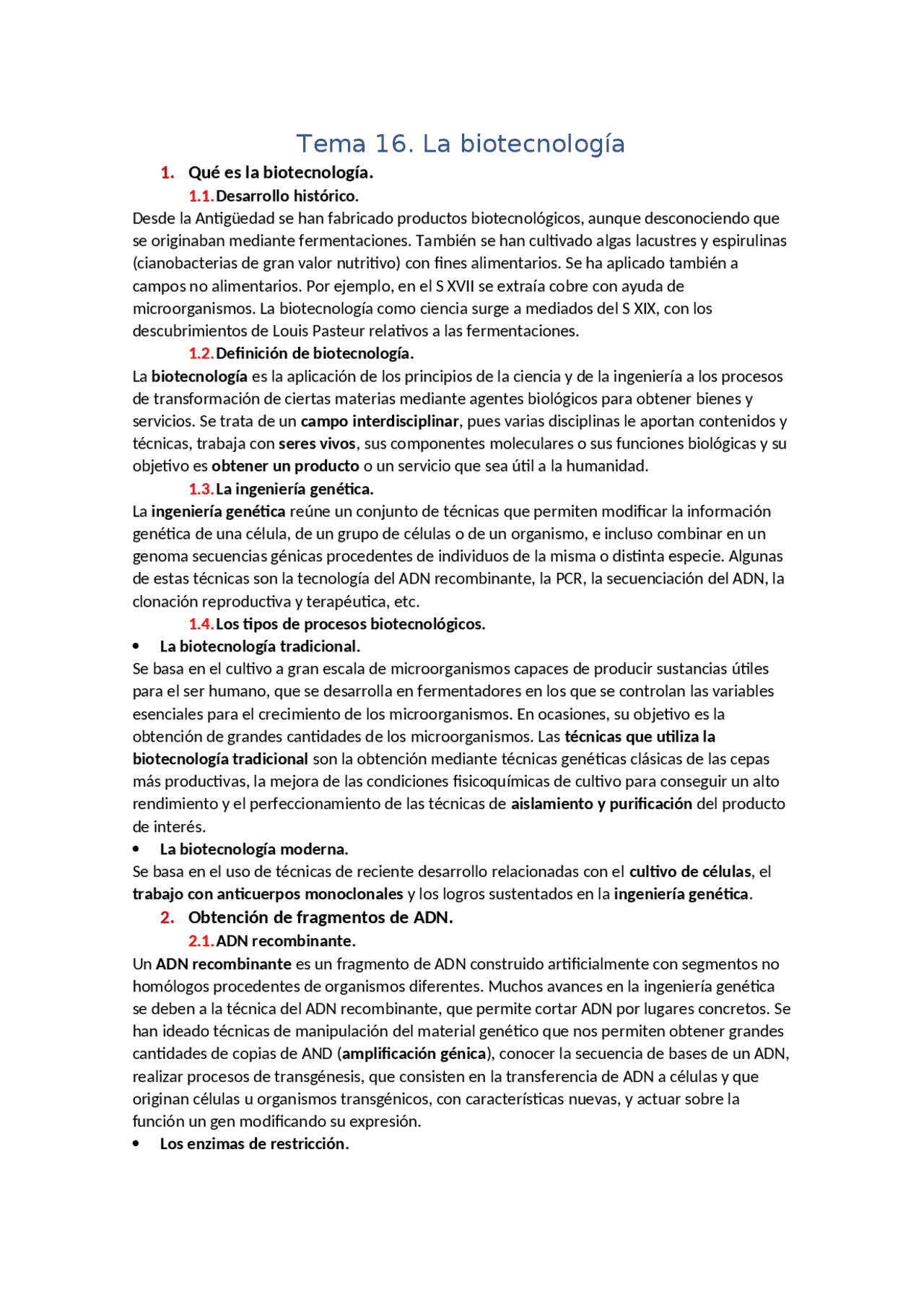 Apuntes Biología Biotecnología Docsity