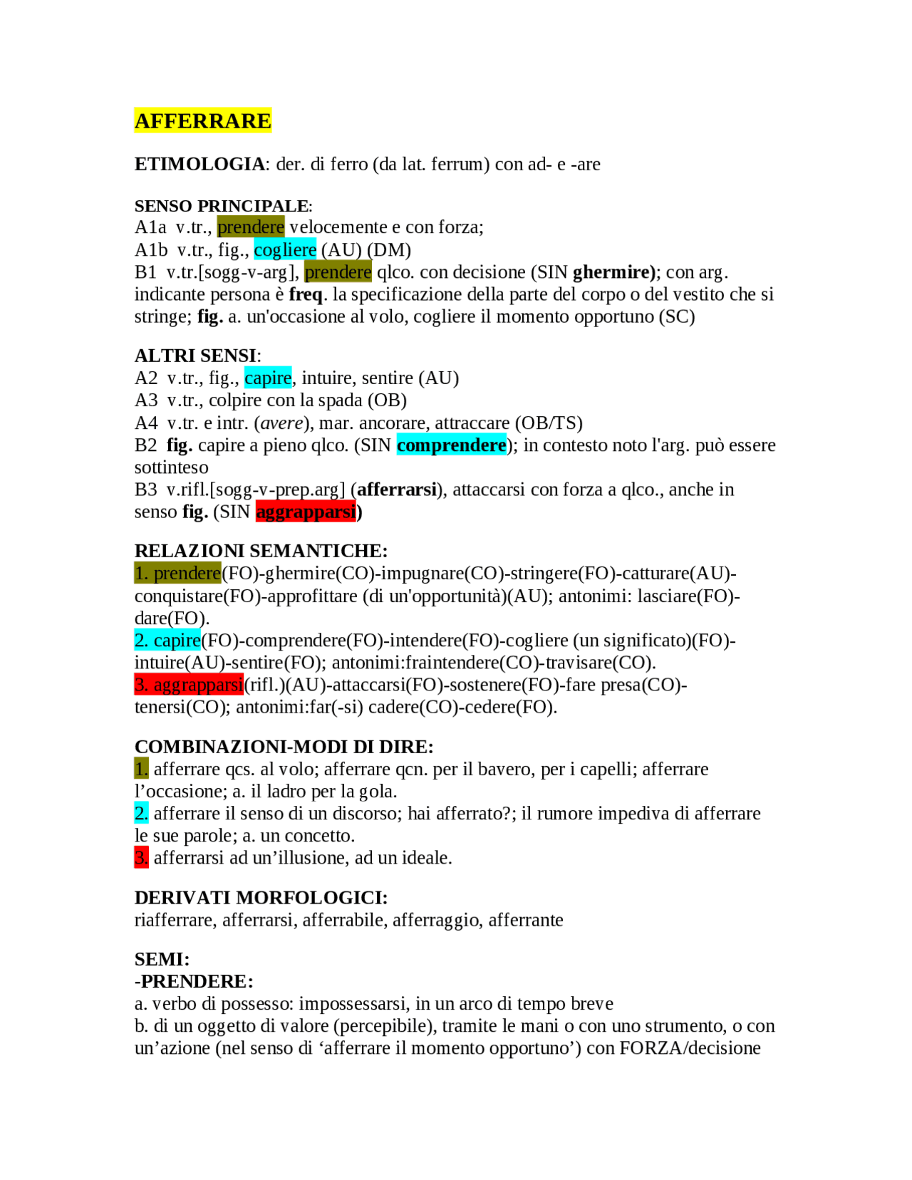 Esempio Di Analisi Semiotica Dei Verbi Docsity