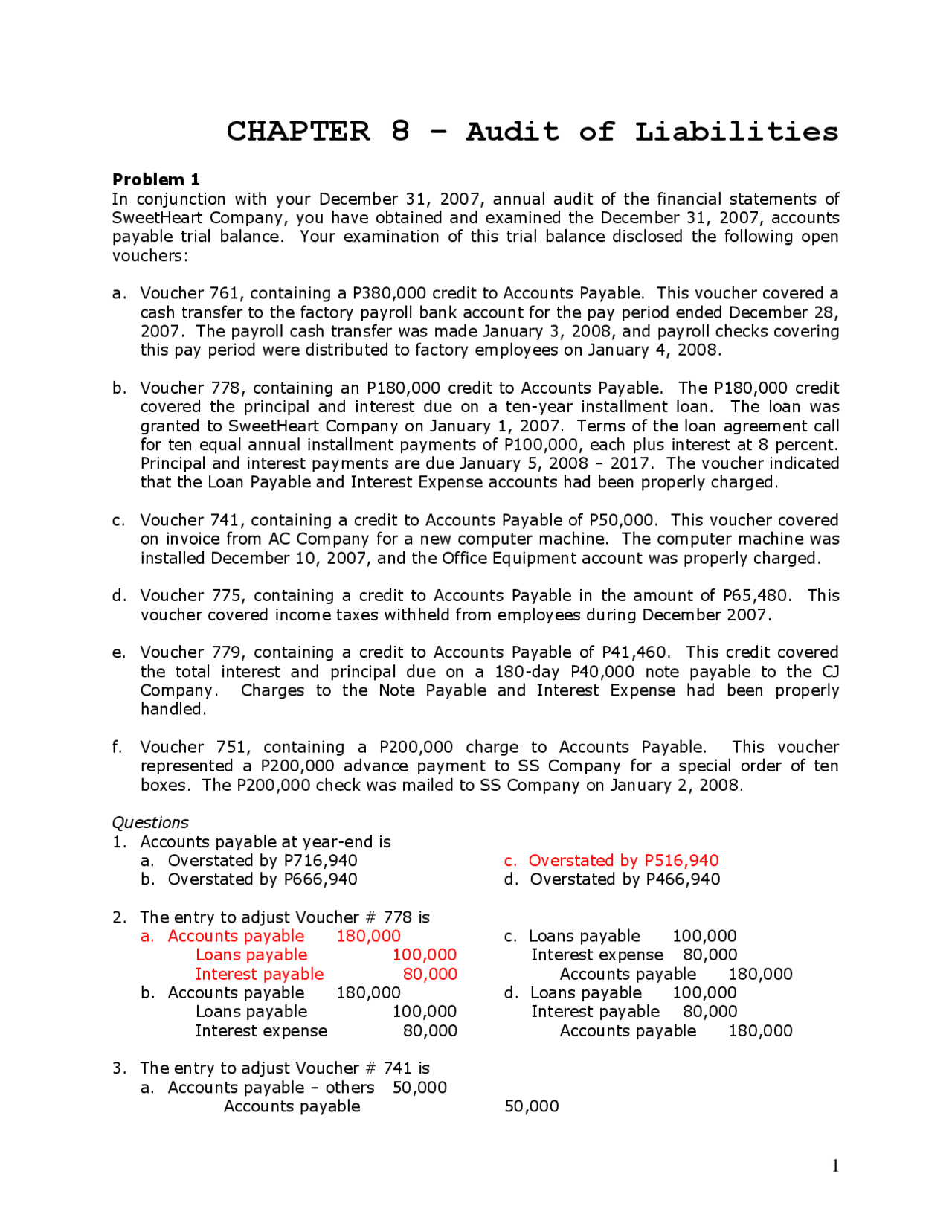 Exercise For Auditing Docsity