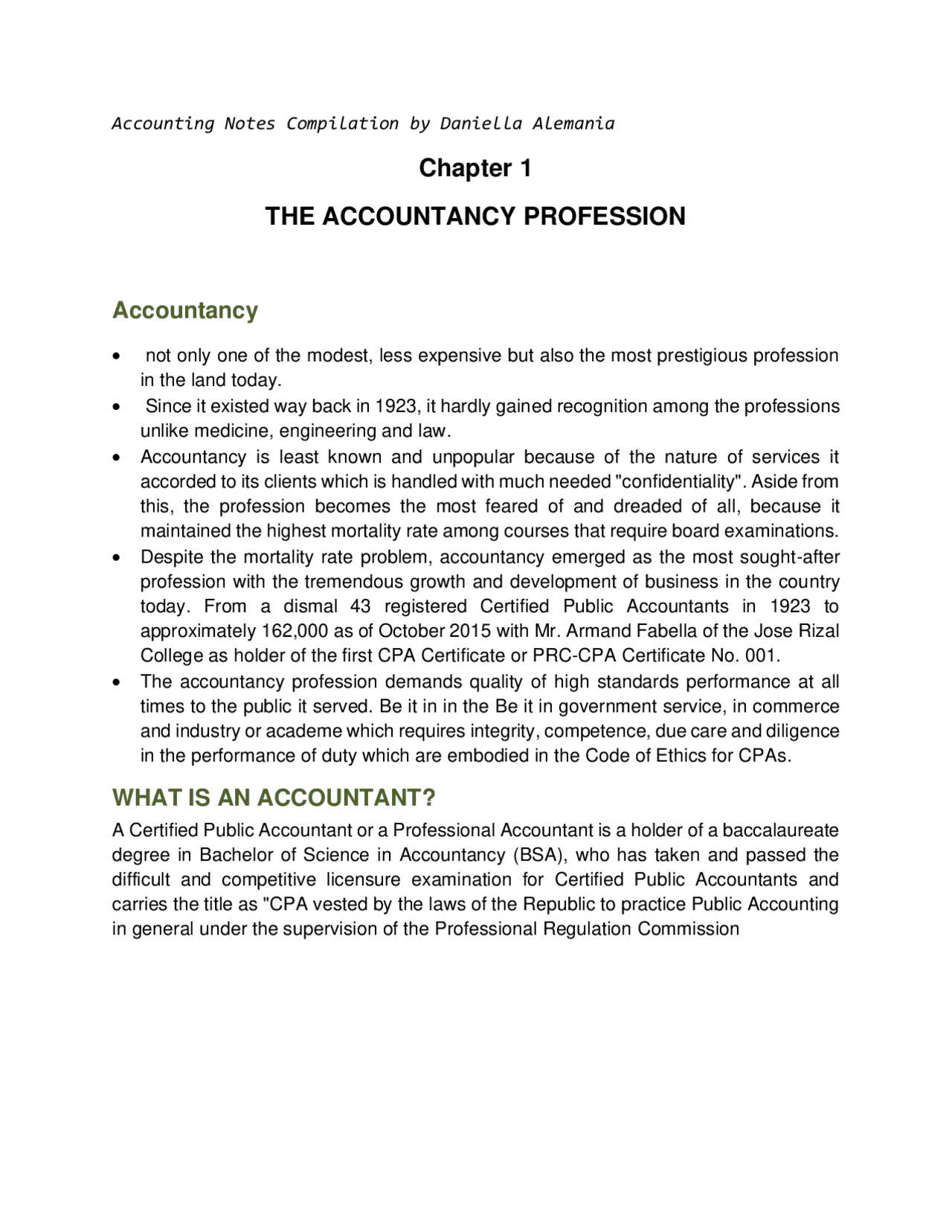 Accounting Notes Compilation | Study notes Accounting | Docsity