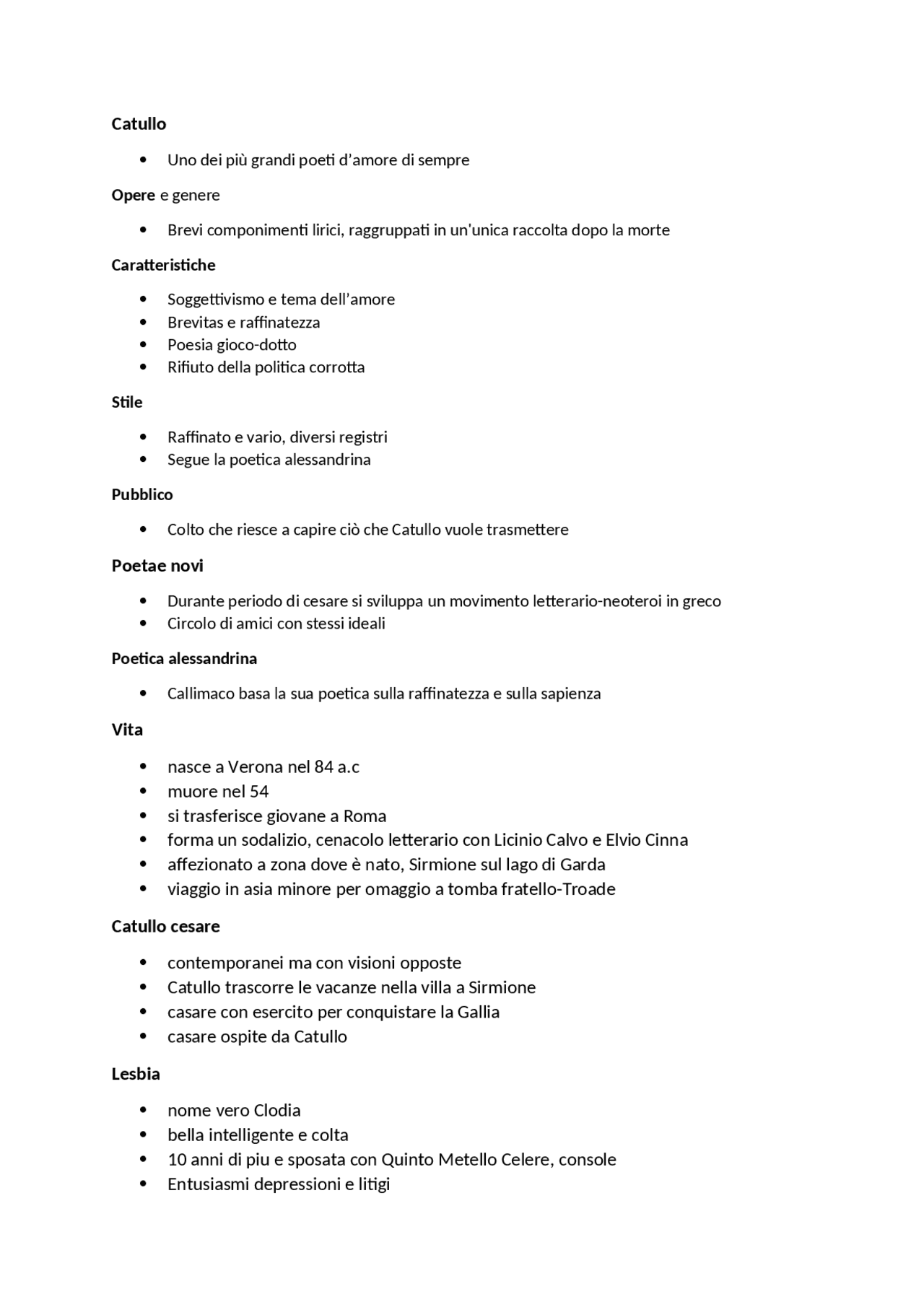 Appunti Schema Orazio Docsity