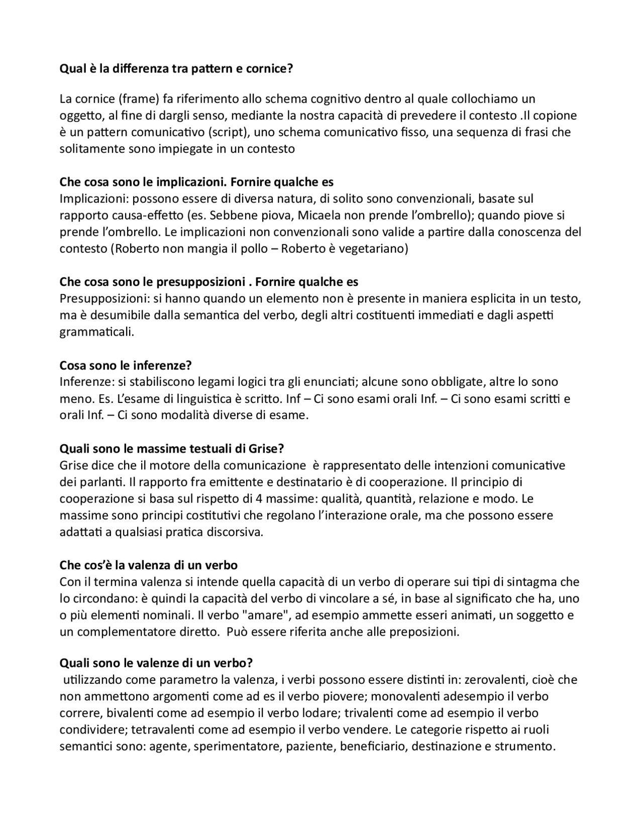Domande Aperte Pragmatica E Linguistica Testuale Prof Nitti Paolo Docsity