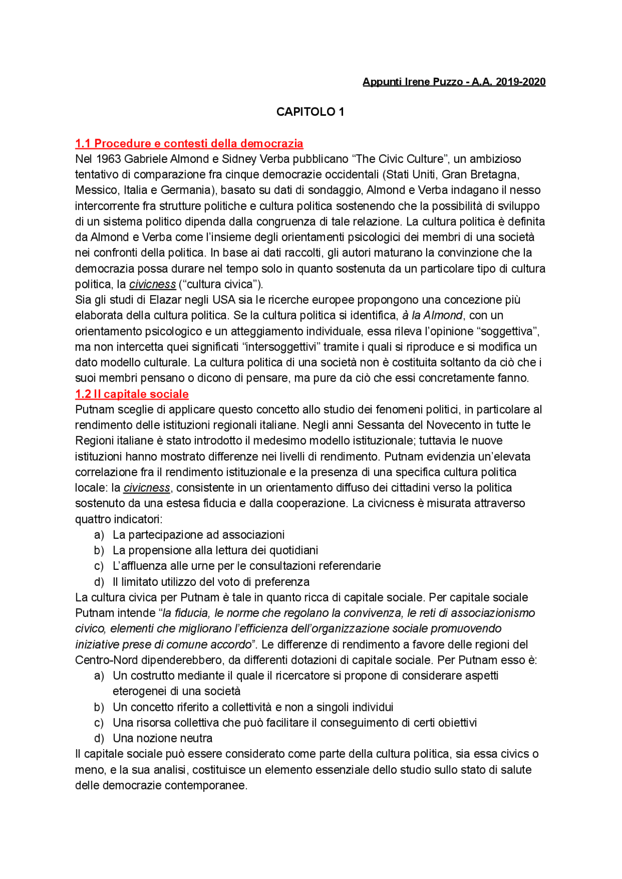 Riassunto Una Democrazia Possibile” Docsity