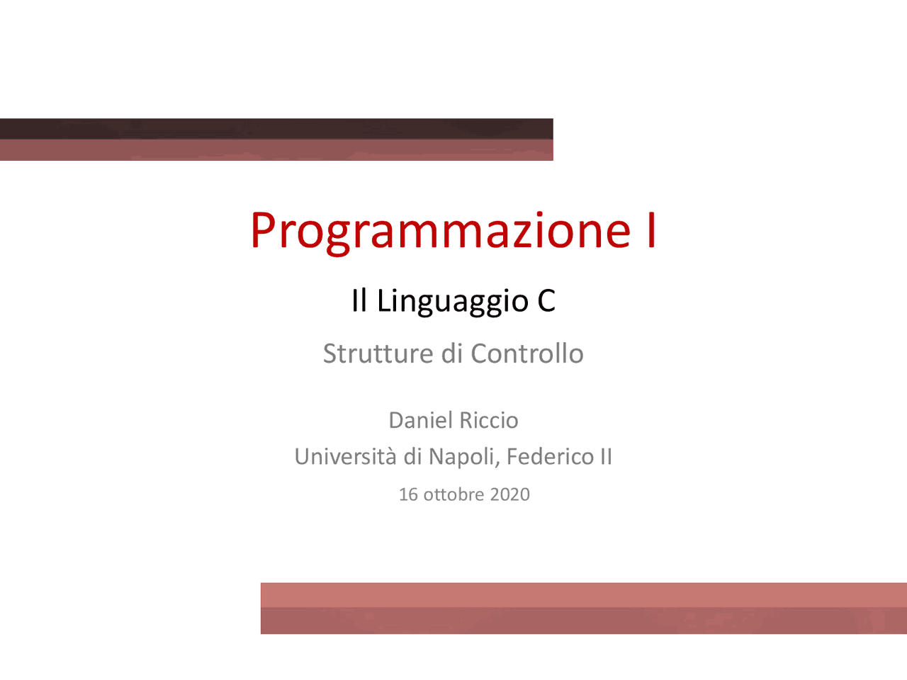 Dispense Di Programmazione In C Per Università Italiana Docsity
