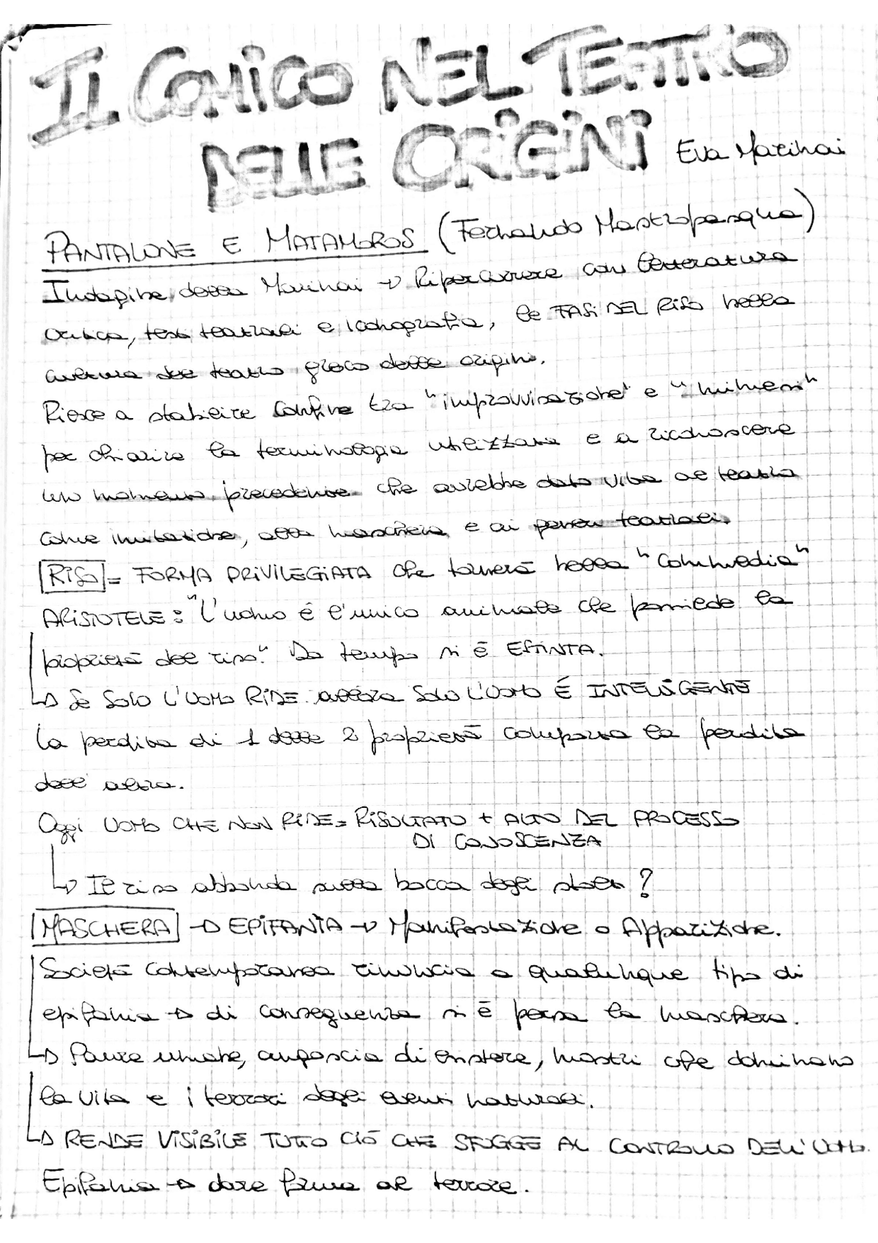 Sintesi testo Il Comico nel teatro delle origini | Sintesi del corso di ...