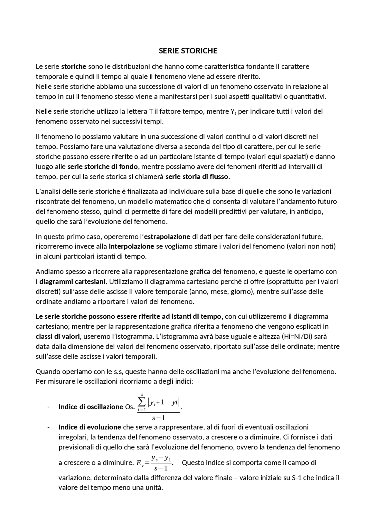 Statistica Serie Storiche Docsity