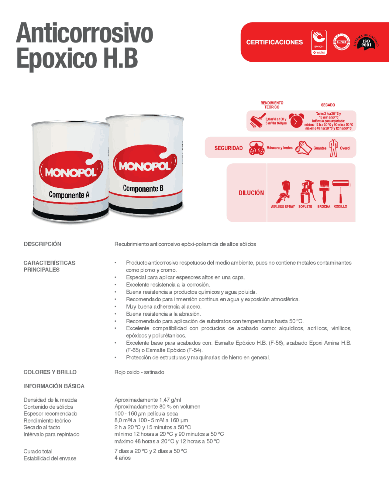 Ficha tecnica de epoxil | Ejercicios Economía | Docsity