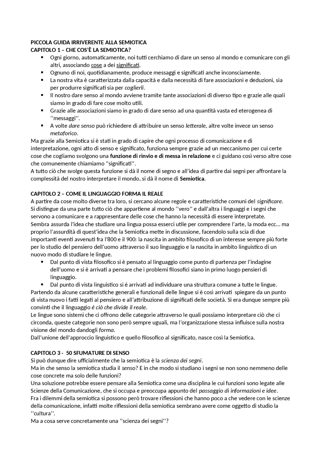Piccola Guida Irriverente Alla Semiotica Docsity