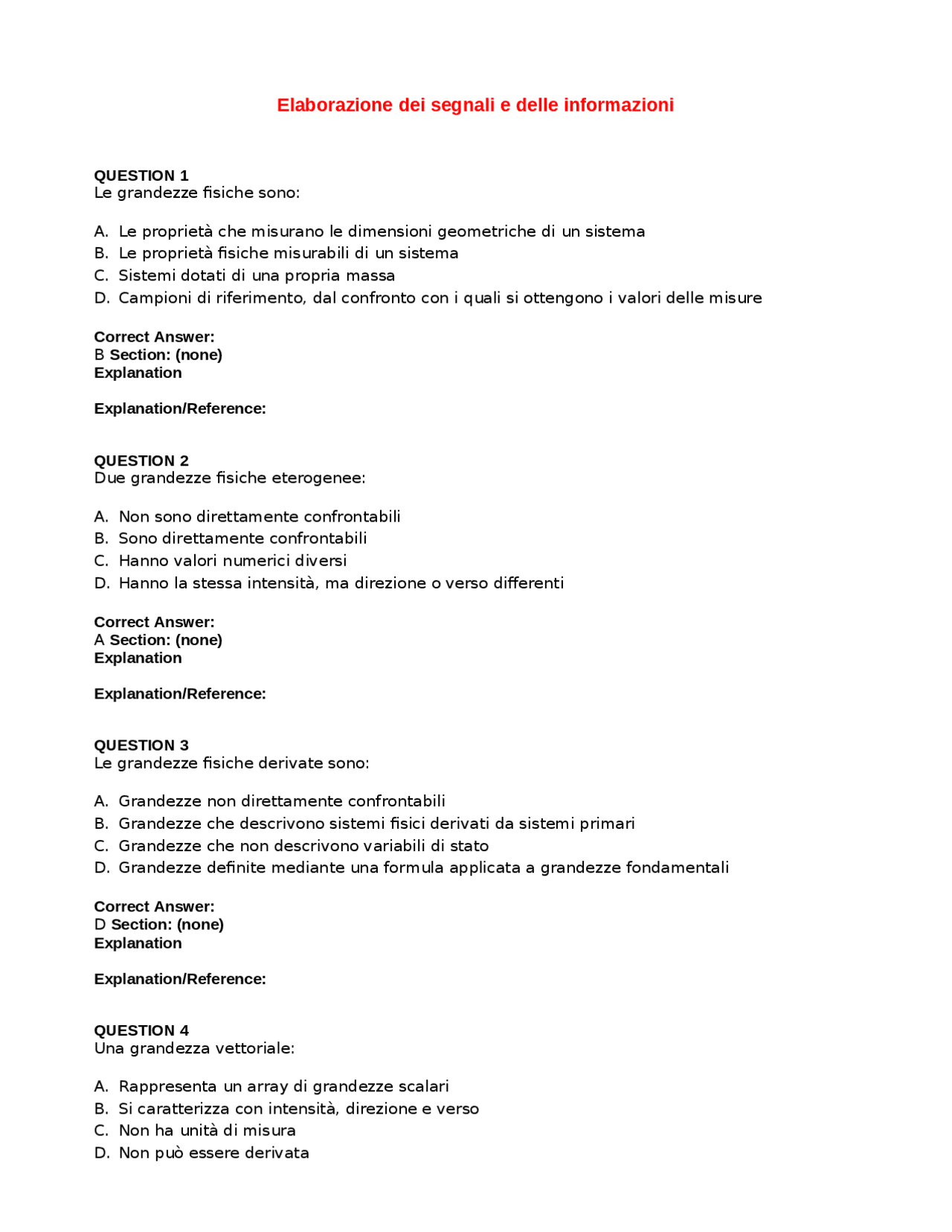 Elaborazione Dei Segnali E Delle Informazioni Ingegneria Informatica L