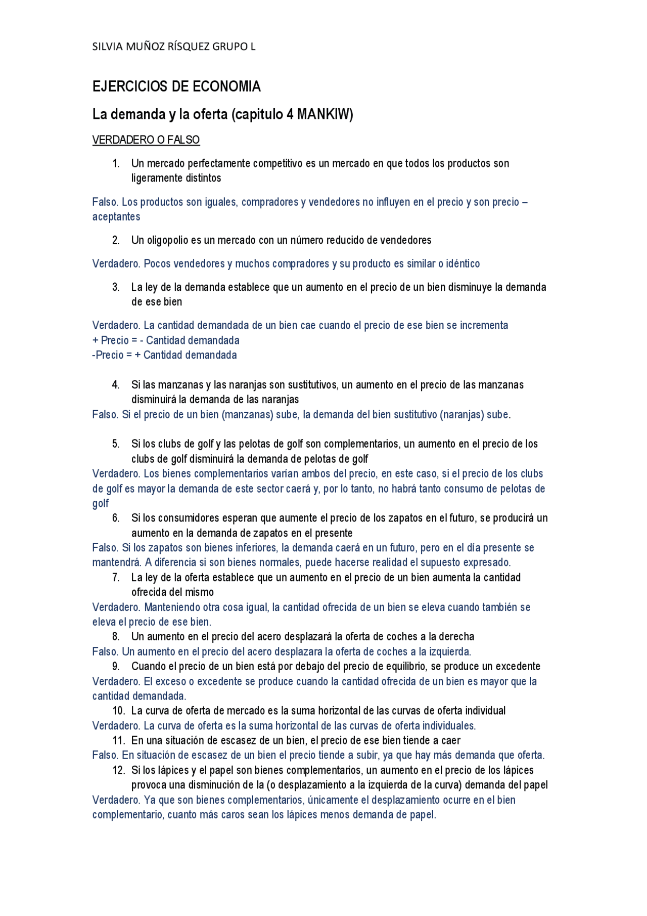 Ejercicios De Introducción A La Economía Ejercicios De Introducción A