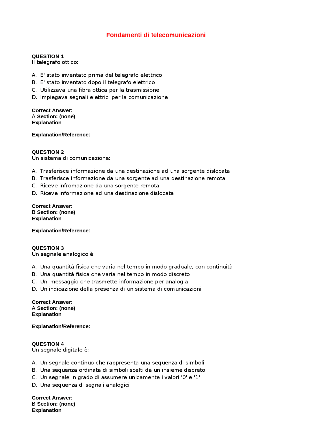Fondamenti Di Telecomunicazioni Ingegneria Informatica L 8 Mercatorum