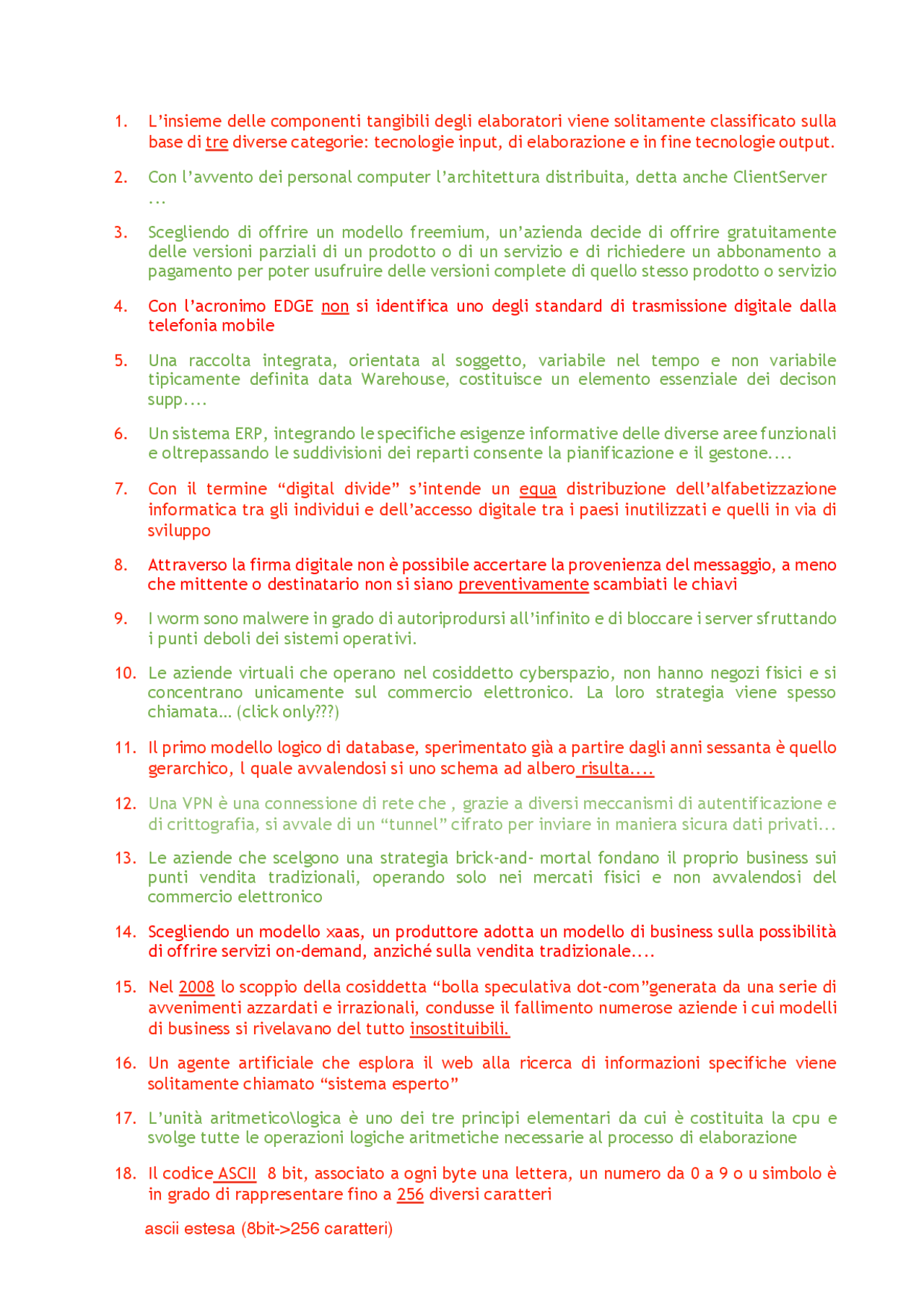 Domande Di Sistemi Informativi Docsity