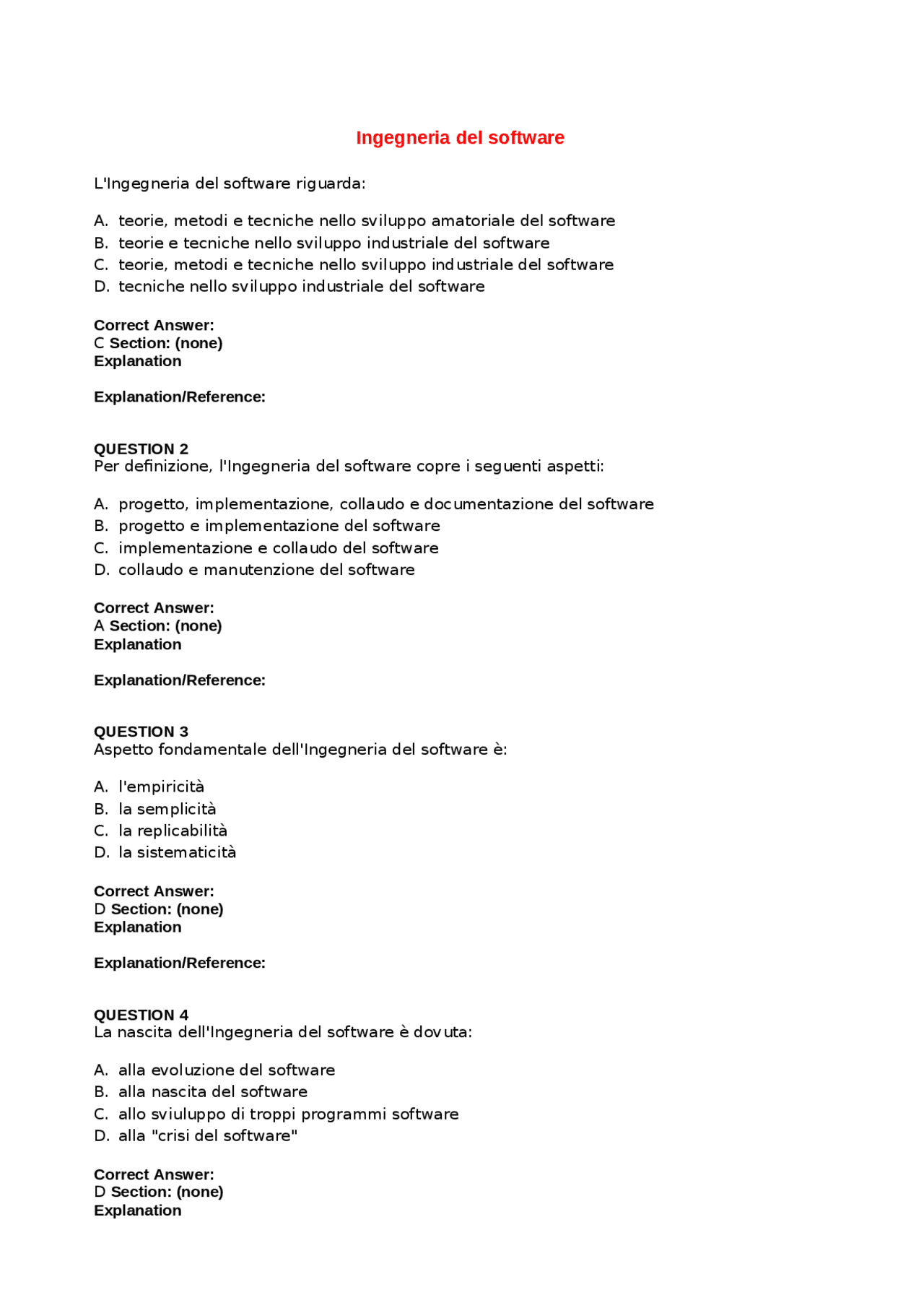 Ingegneria Del Software Ingegneria Informatica L 8 Mercatorum Prove D